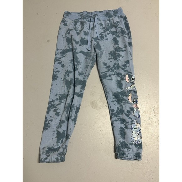 Disney | Bottoms | Disney Stitch Sweatpants Girls Large Blue Drawstring ...